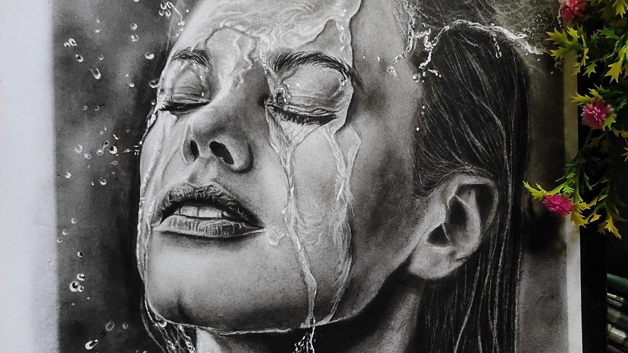 how to draw charcoal realistic portrait😉 😁 - YouTube