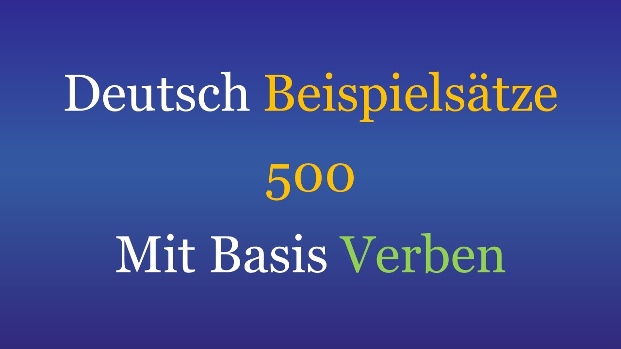German Learning | 500 german sentences with basic verbs | listening ...