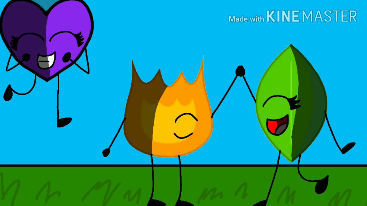 BFDI leafy and firey bfb fanart - YouTube