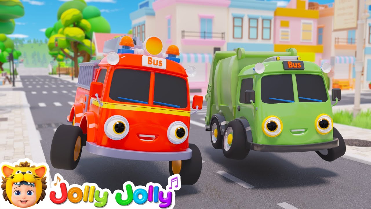 Wheels On The Bus + More | Learn Vehicles | Jolly Jolly - Learn and ...