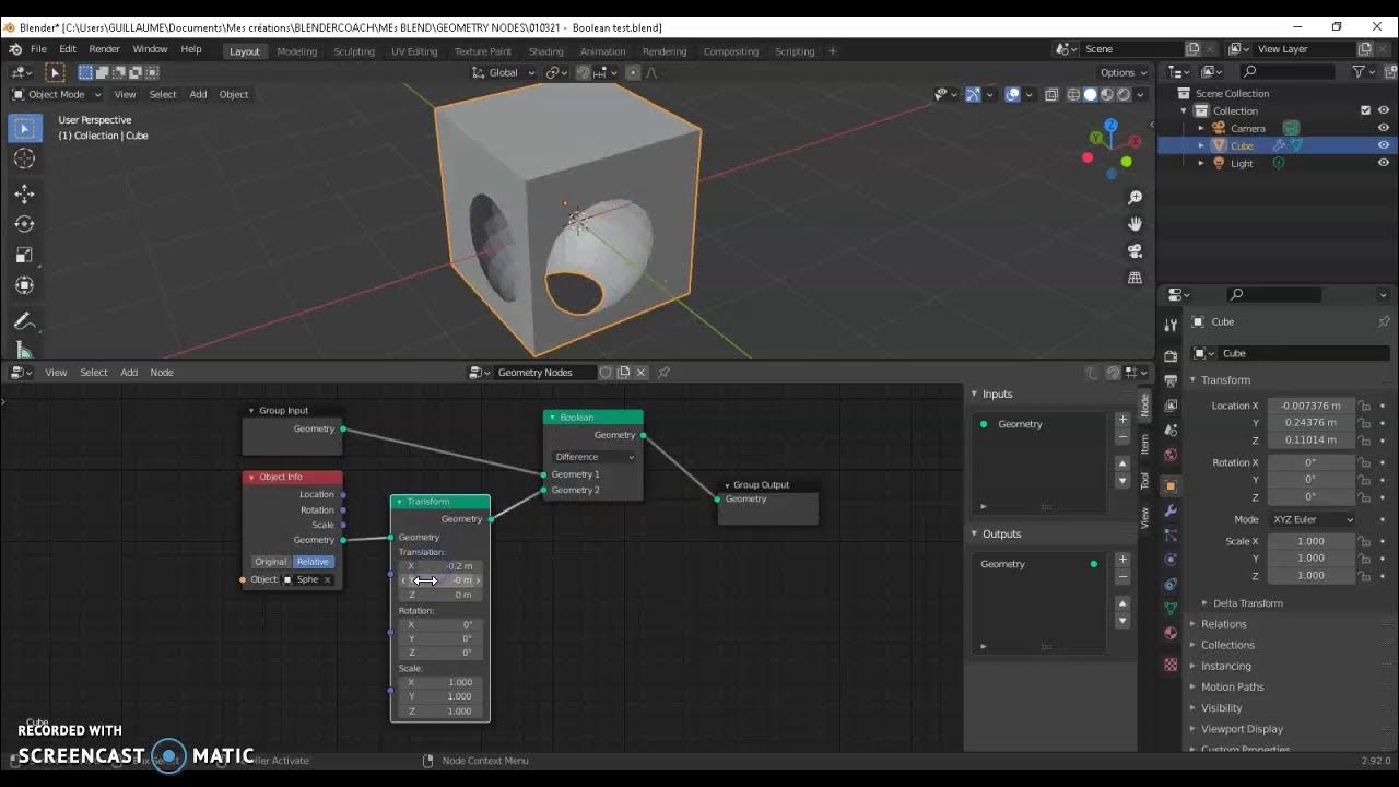 Blender Geometry Nodes Boolean - YouTube