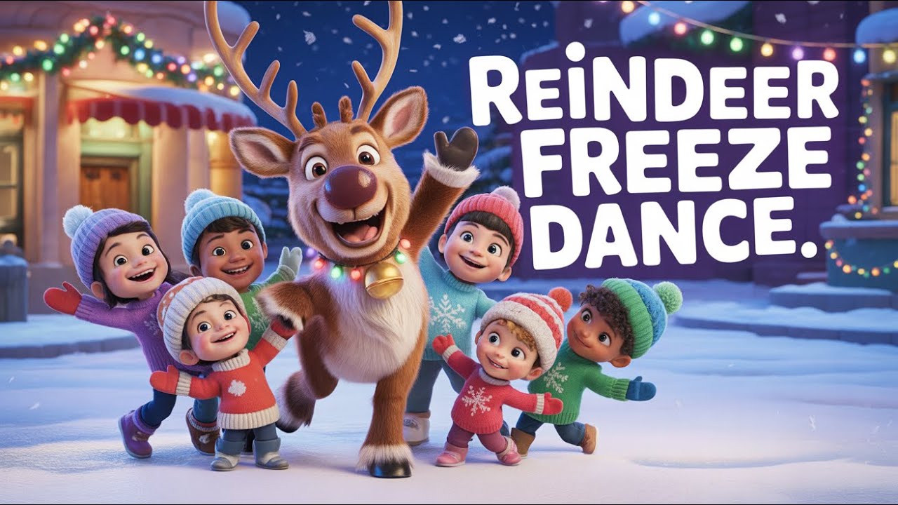 🦌 Reindeer Freeze Dance! ️ Freeze, Jump, Wiggle! | Fun Christmas Dance ...