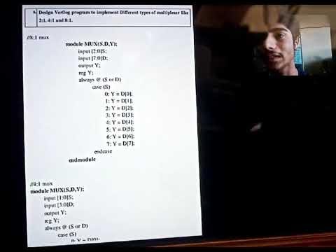 Design verilog program to implement different types of multiplexer like 2:1, 4:1 and 8:1 - YouTube