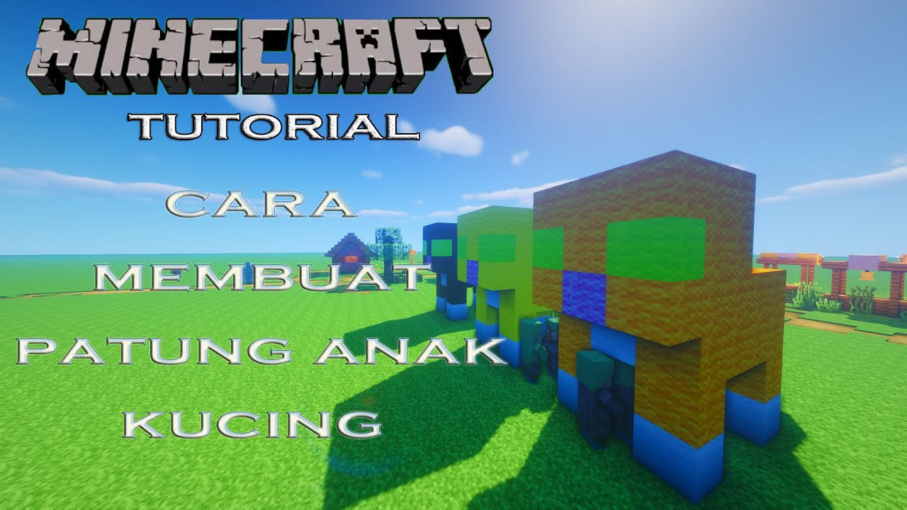 Minecraft Tutorial : Cara build Patung Anak Kucing Lucu - YouTube