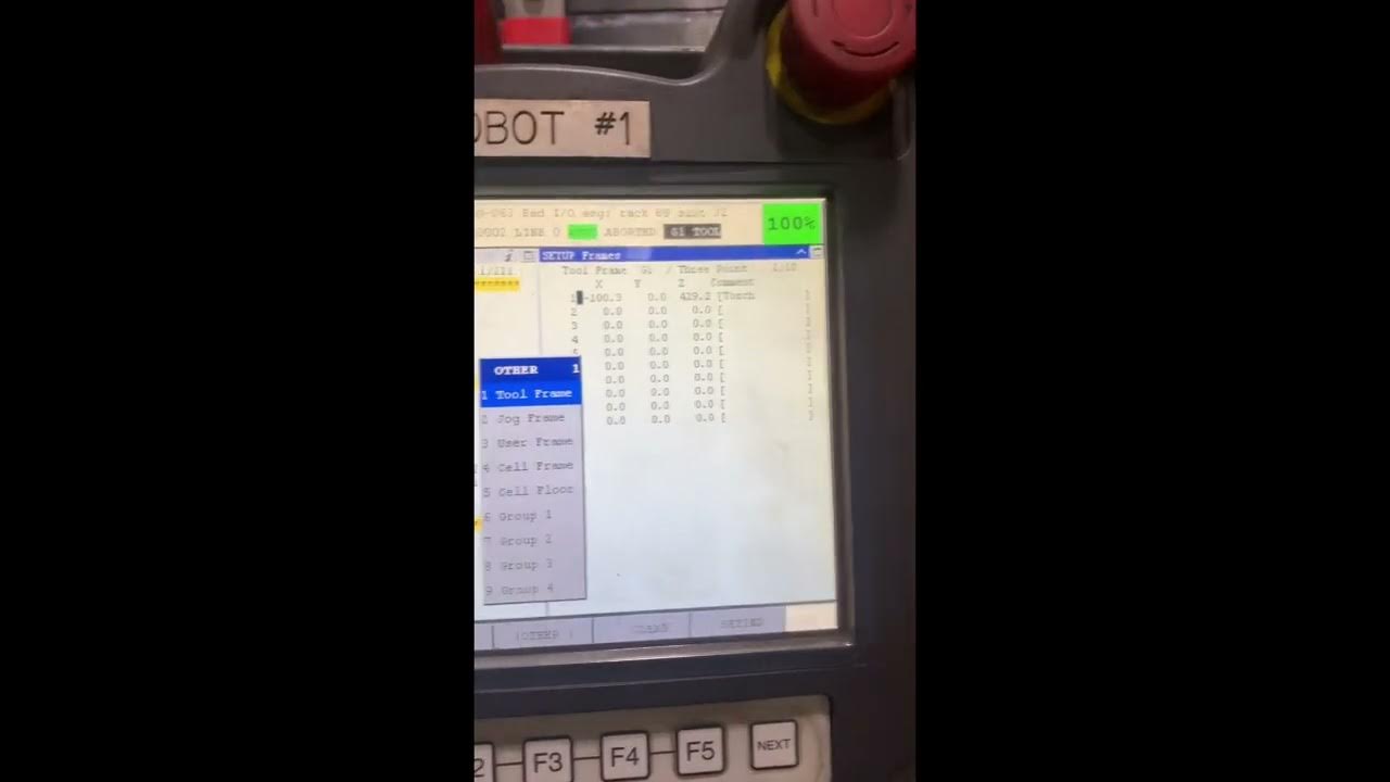 How to get to the user frame touchup screen on a FANUC robot. - YouTube