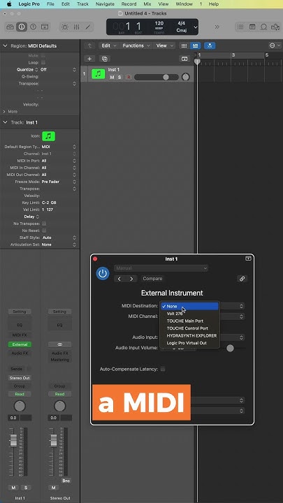 LOGIC PRO X - How to Using External Instrument Plug In #synth #logicprox #hardware #sounddesign ...