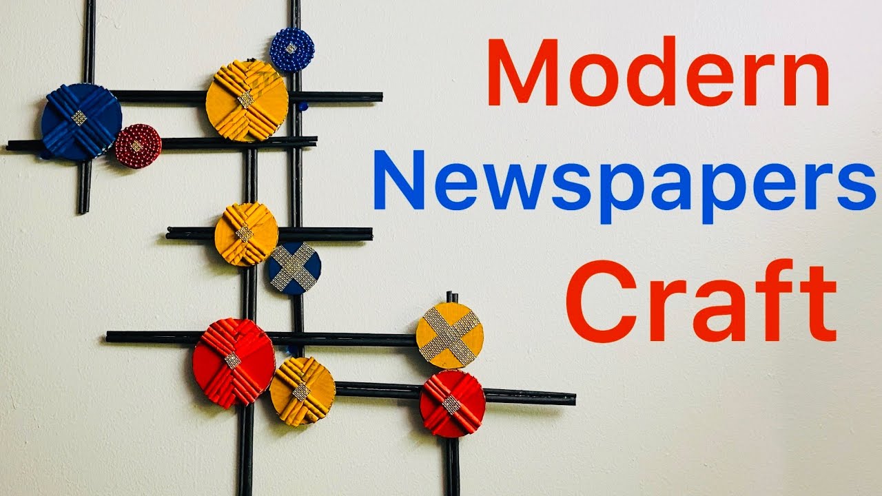 DIY NEWSPAPERS CRAFT | Wall Hanging | Modern Craft Using Newspapers ...