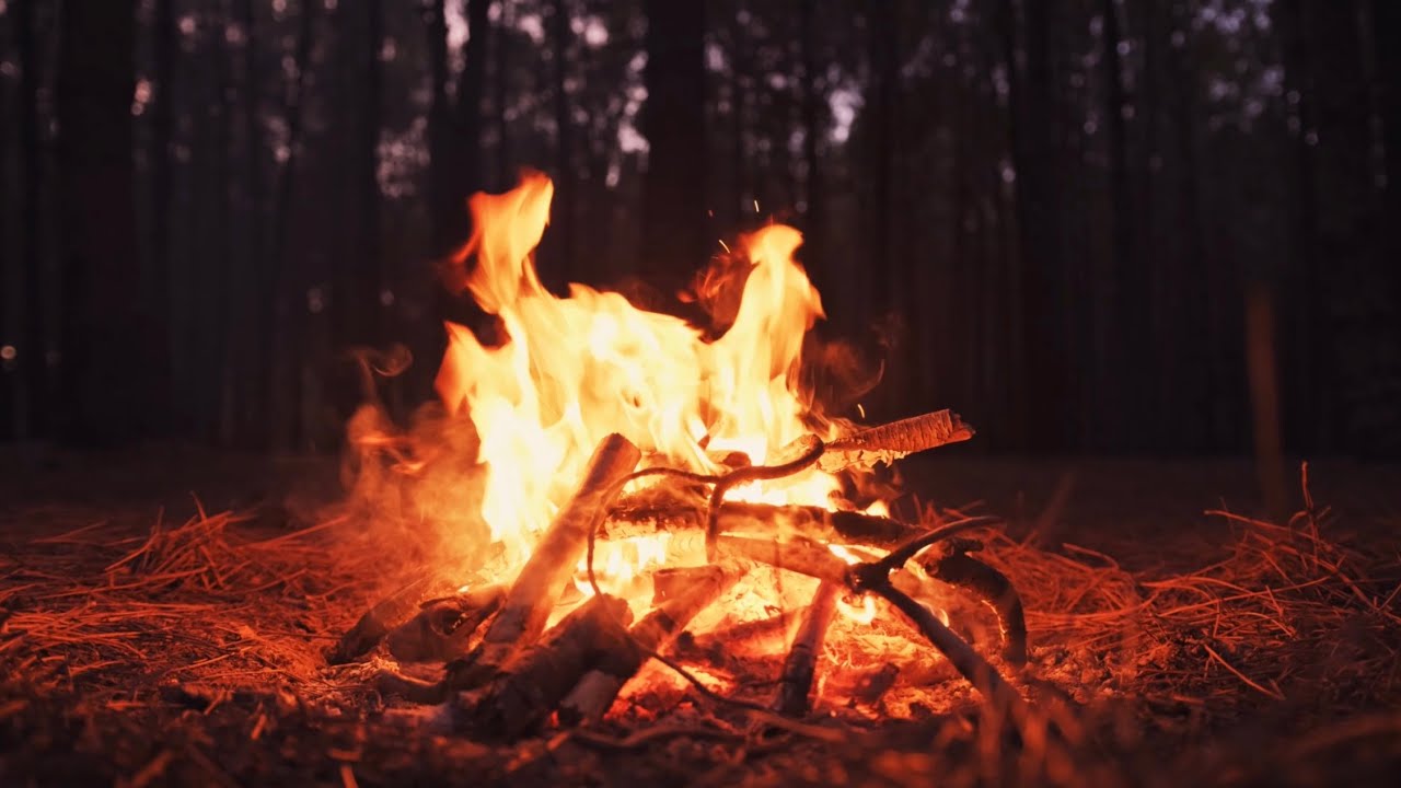 15 minutes relaxation and meditation in front an open fire in the ...