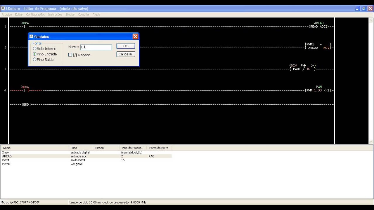 Clp Pic 40 - Vídeo Aula Ladder - LDmicro - Parte 4 de 9 - YouTube