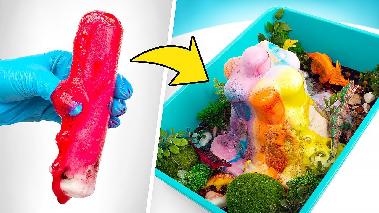 DIY Regenbogen-Backpulver Vulkan-Experiment - YouTube