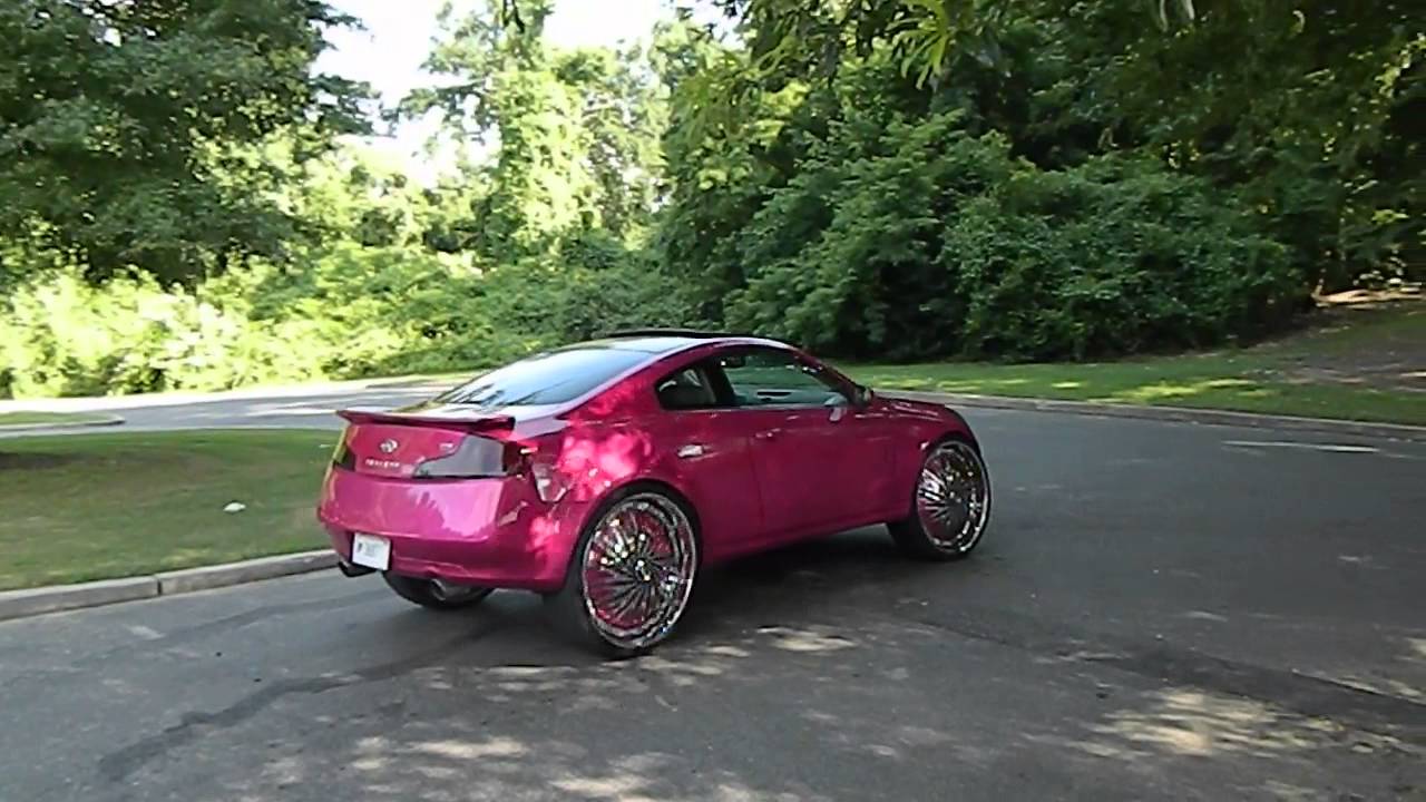 Kandy Infiniti G35 Coupe on 28" Dub Ghetto Rebellion - YouTube