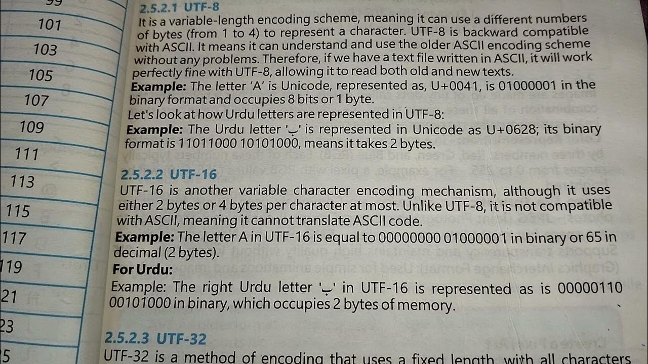 Class 9th Computer Science Ch #2 UTF-8 ,UTF-16,UTF-32 - YouTube