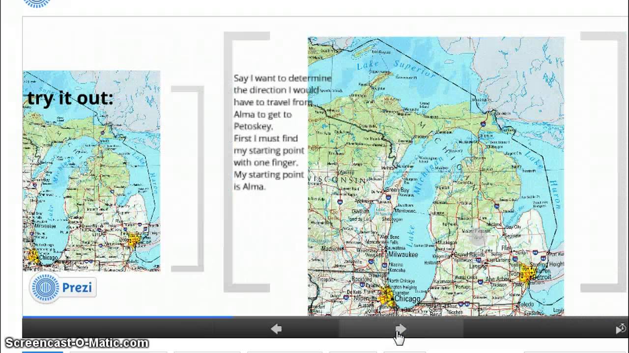 Michigan Maps and Compass Rose - YouTube