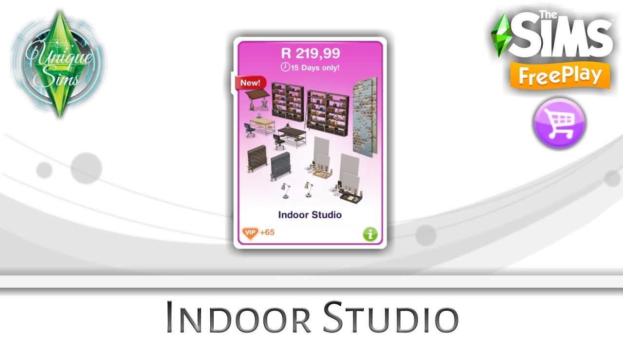 The Sims Freeplay || Indoor Studio Pack || Online Store Packs - YouTube