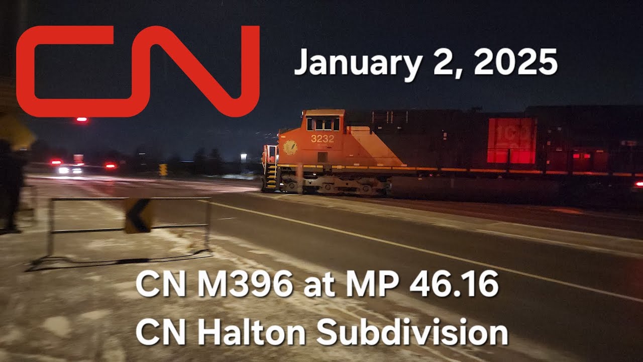 CN M396 at MP 46.16 CN Halton Subdivision • January 2, 2025 - YouTube
