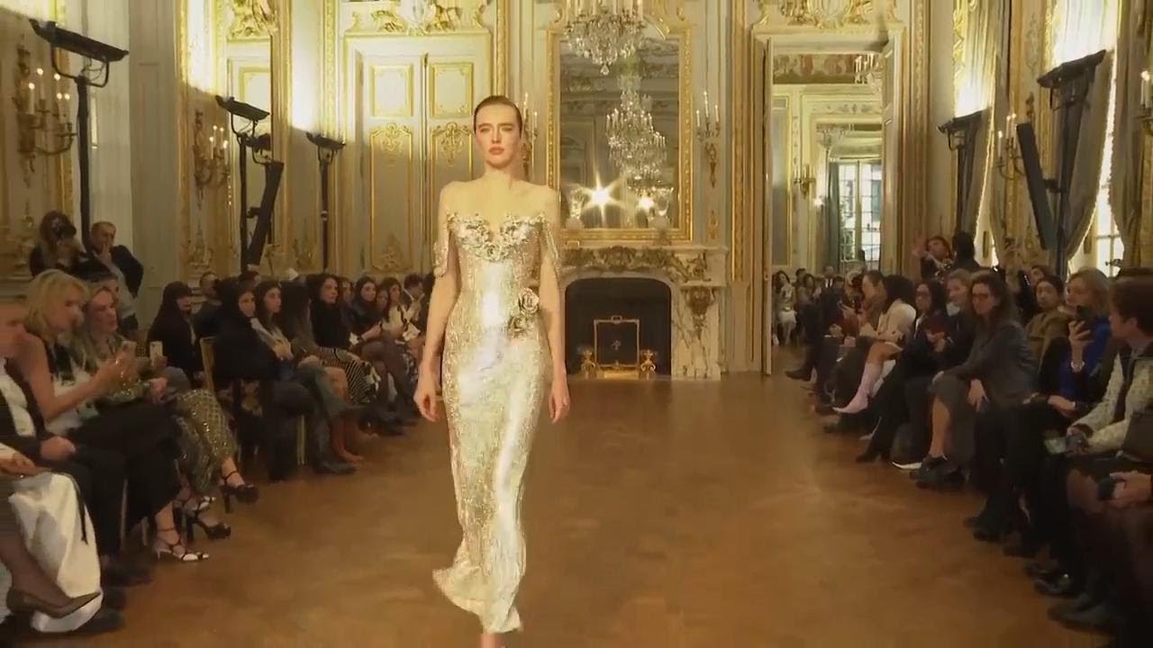 Designer Tamara Ralph shows latest glittering collection in Paris - YouTube