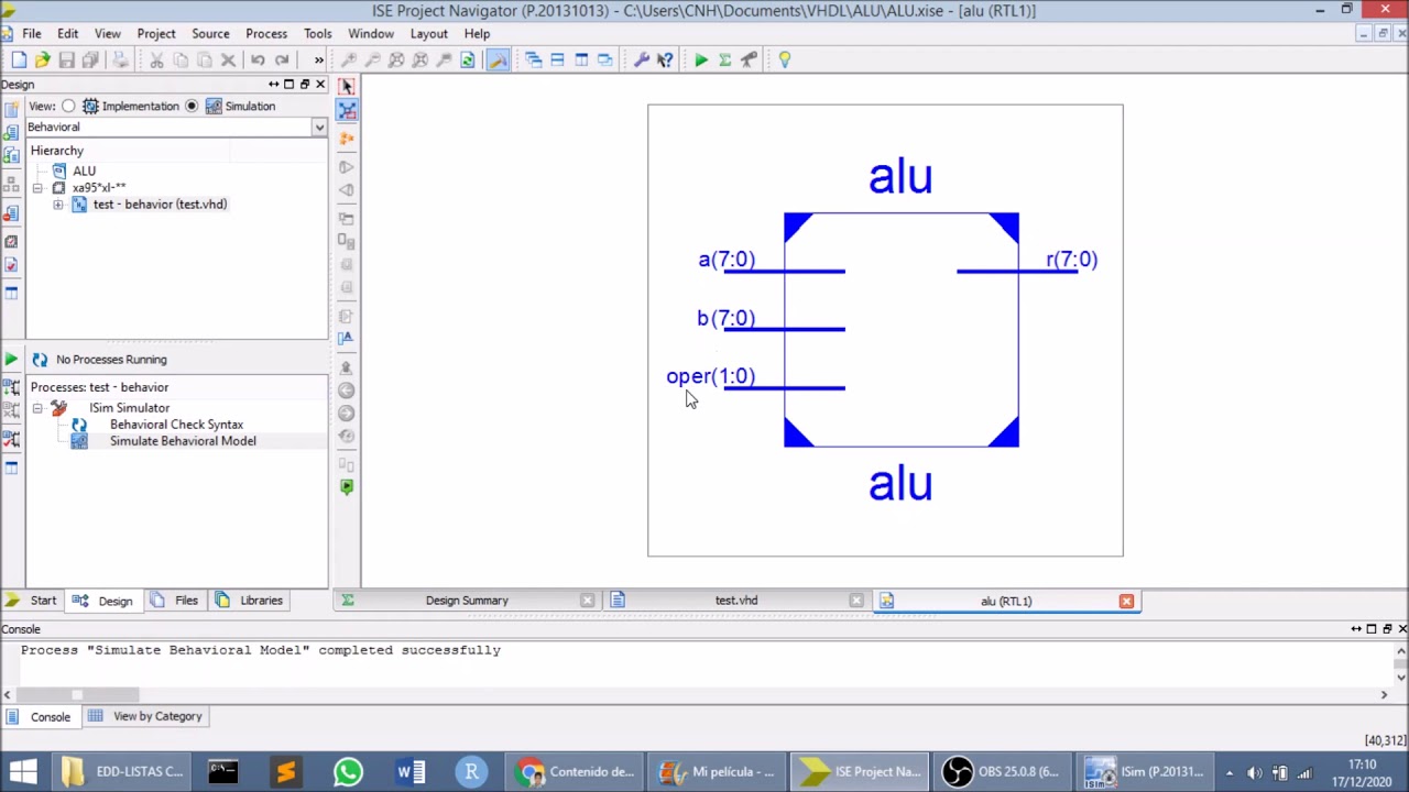 Unidad Aritmético Lógica (ALU) de 8 bits en VHDL - YouTube
