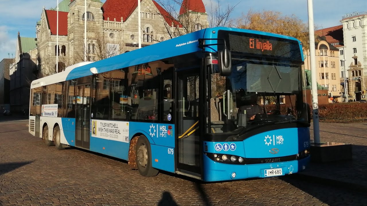 bus ride Helsinki Finland line 66 från svedängen till järnvägstorget ...