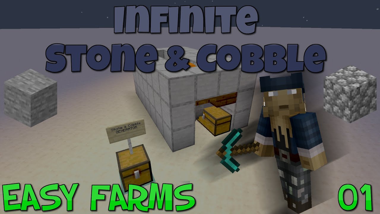 Minecraft tutorial: How to make infinite stone & cobble farm - YouTube