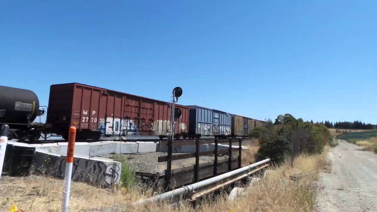 Union Pacific mixed freight with UP 1068 - YouTube