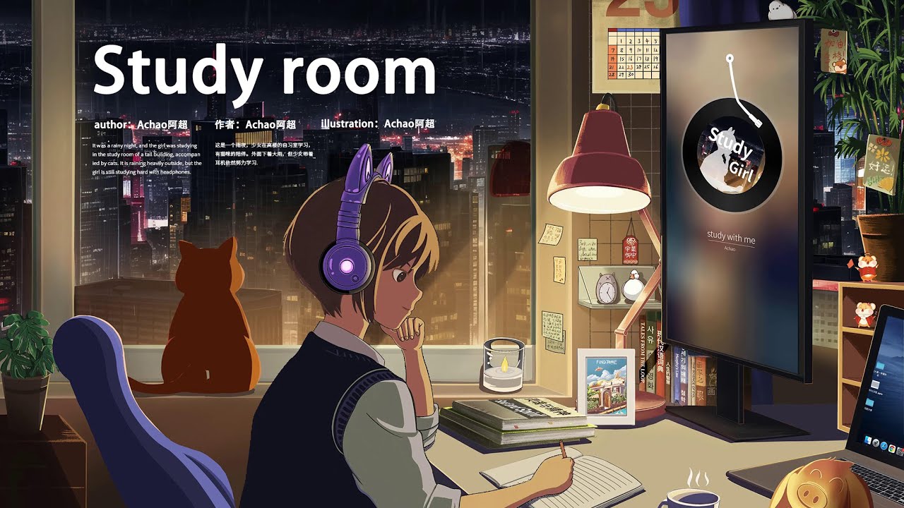 4小时少女学习｜study with me｜ 雨夜 rain 钢琴音乐 🎹钢琴独奏 ｜放松 休息 阅读｜ relax read ｜ 휴식 읽기 ...