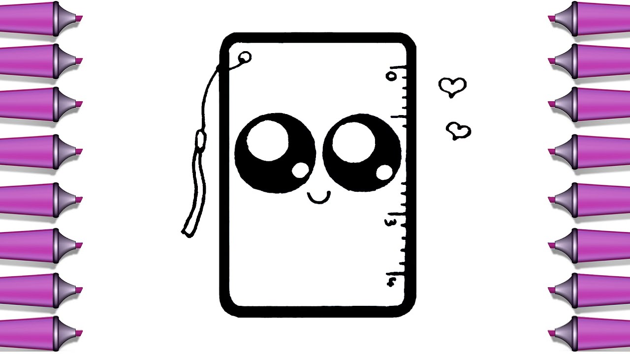 How to draw a cute ruler step by step - YouTube