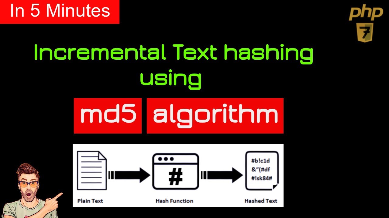 coding md5 hashing on input text using PHP7 | md5 | md5 hash | md5 hash algorithm in php | PHP7 ...