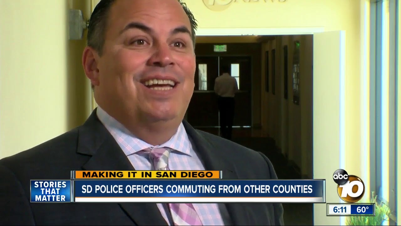 SDPD officers commuting to work from other counties - YouTube