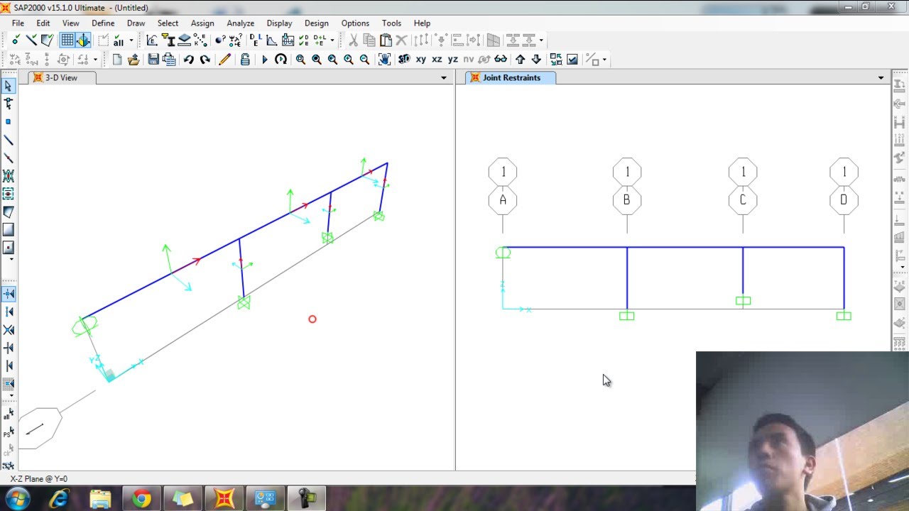Portico 2D SAP 2000 V 15 Plateamiento y resultados - YouTube