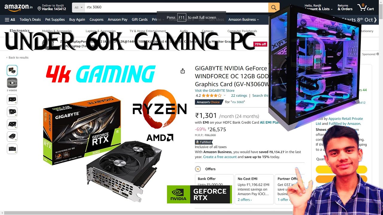 "Building Excellence: The Ultimate Gaming PC Under 60K - YouTube
