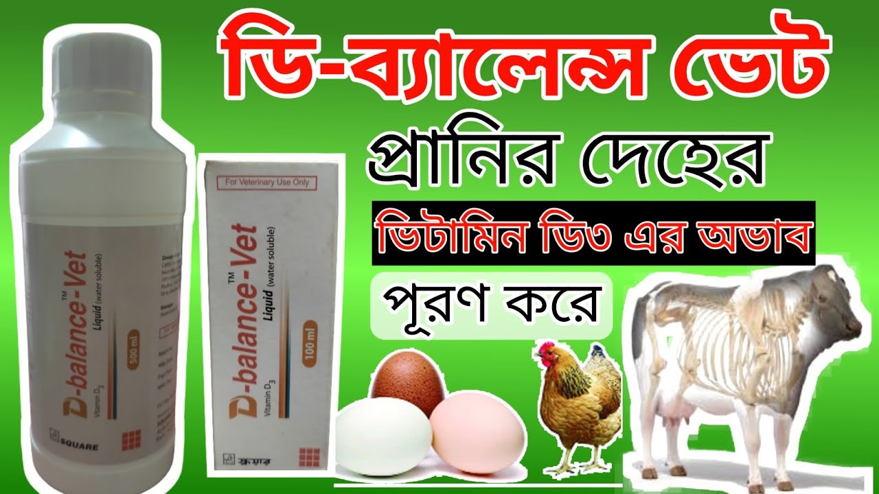 D-balance vet | ডি ব্যালেন্স ভেট এর কাজ। ভিটামিন ডি৩ এর অভাবে প্রানির ...