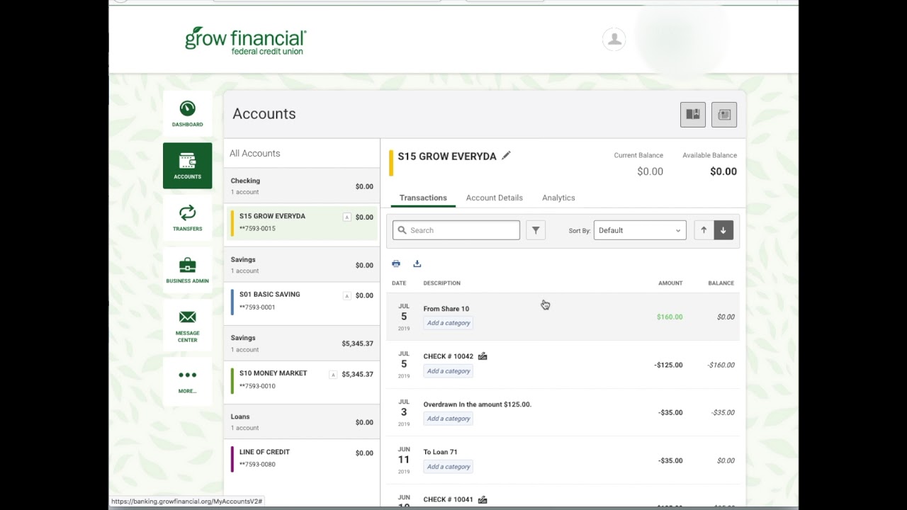 Grow Financial Credit Union Online Banking - YouTube