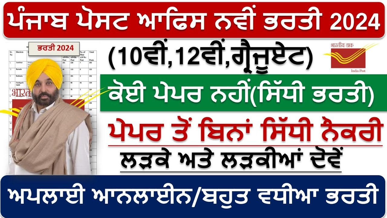 Punjab Post Office Online Form 2024| How to Apply for Punjab post ...