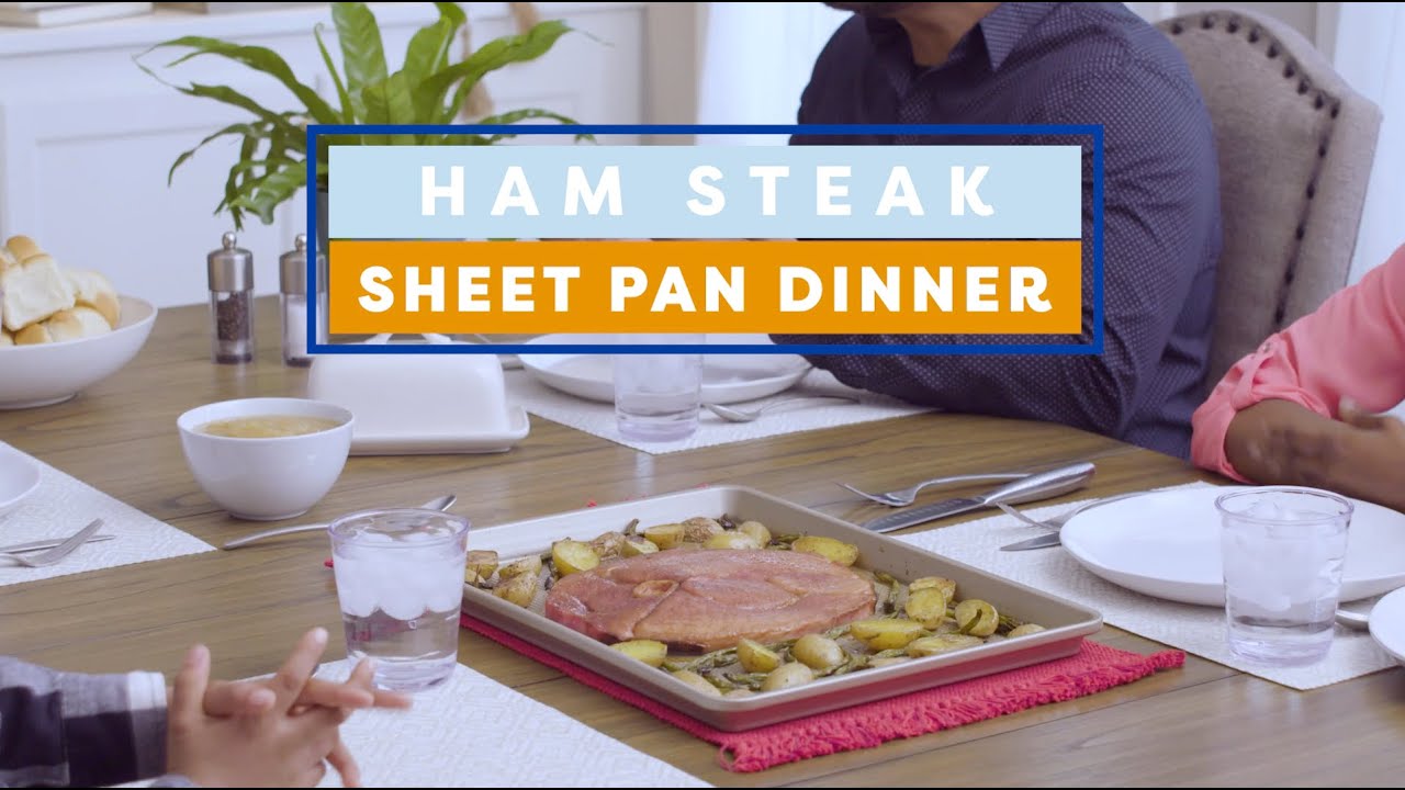 Ham Steak Dinner Easy Sheet Pan Meal Youtube