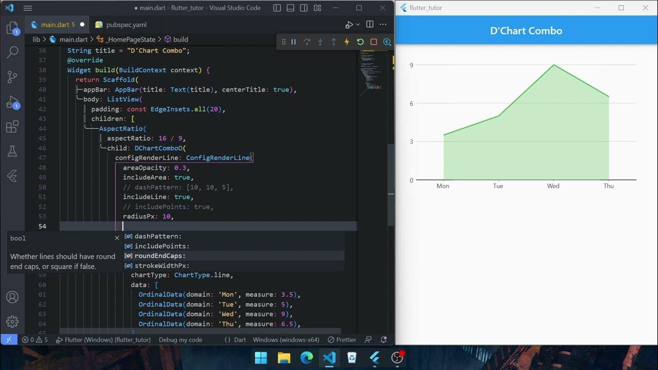 Combo Chart Flutter Line Style D Chart Youtube