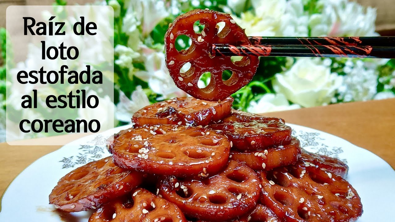 Raíz de loto estofada al estilo coreano. ¡Receta vegana! - YouTube