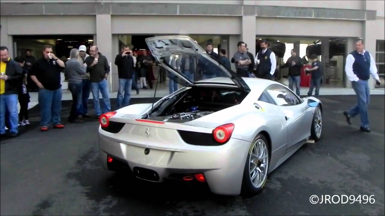 Silver Ferrari 458 Challenge Start-Up, Insane Revs, and Walkaround - YouTube