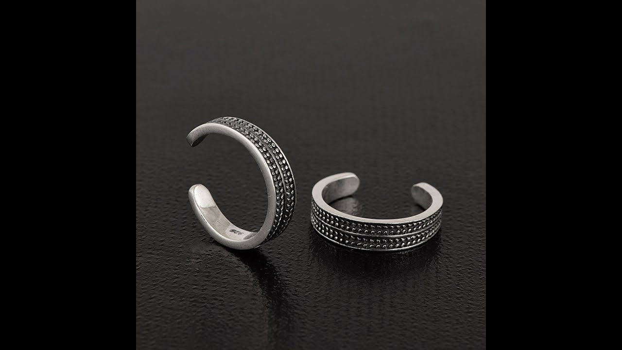 Vintage Oxidized Toe Ring 925 Sterling Silver Flexible Toe Ring For ...