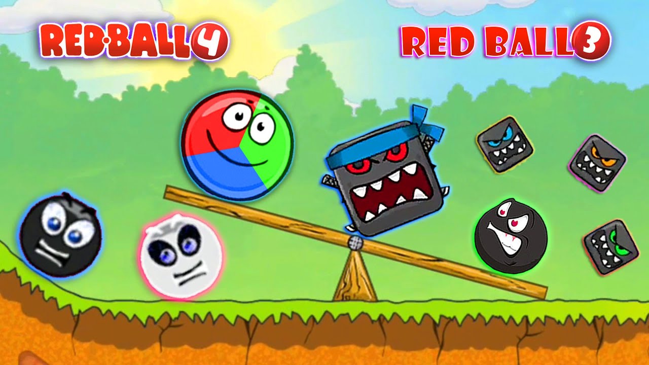 RED BALL 4 & RED BALL 3 -"DUEL WALK-THROUGH" with RGB Ball & Black ...