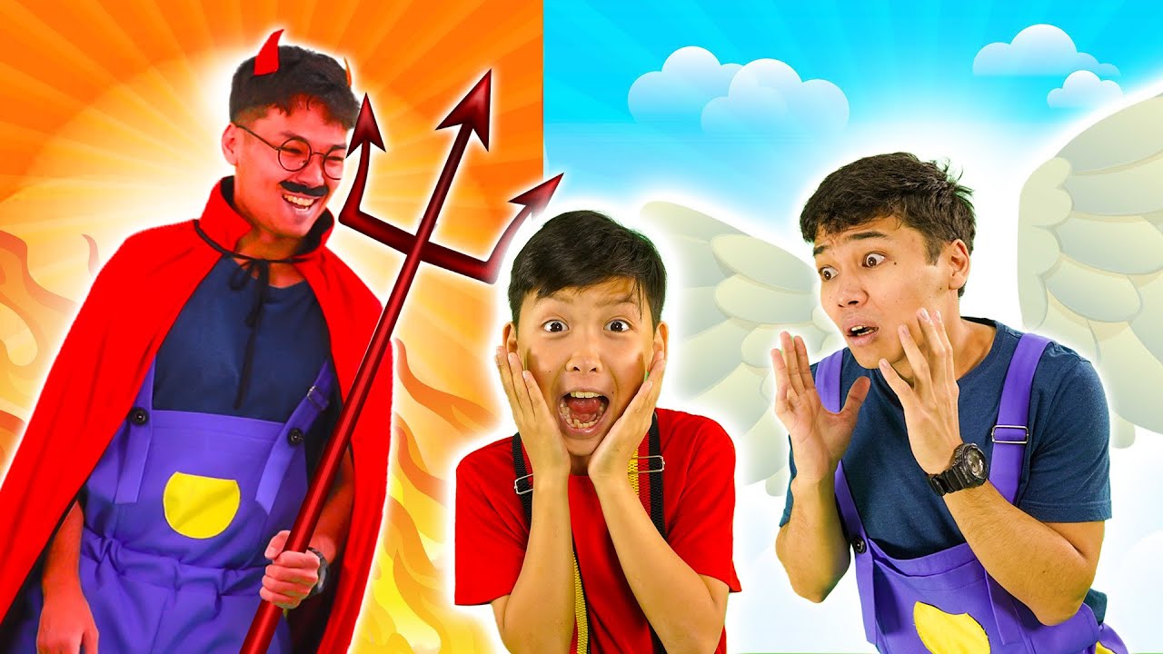 Angel Vs Devil Song | Don't Overeat | Hokie Pokie Kids Videos - YouTube
