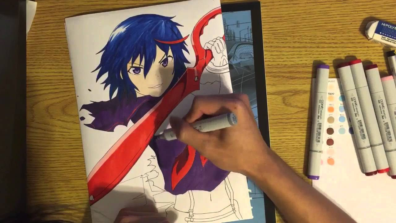 Drawing Ryuko Matoi from Kill La Kill - YouTube