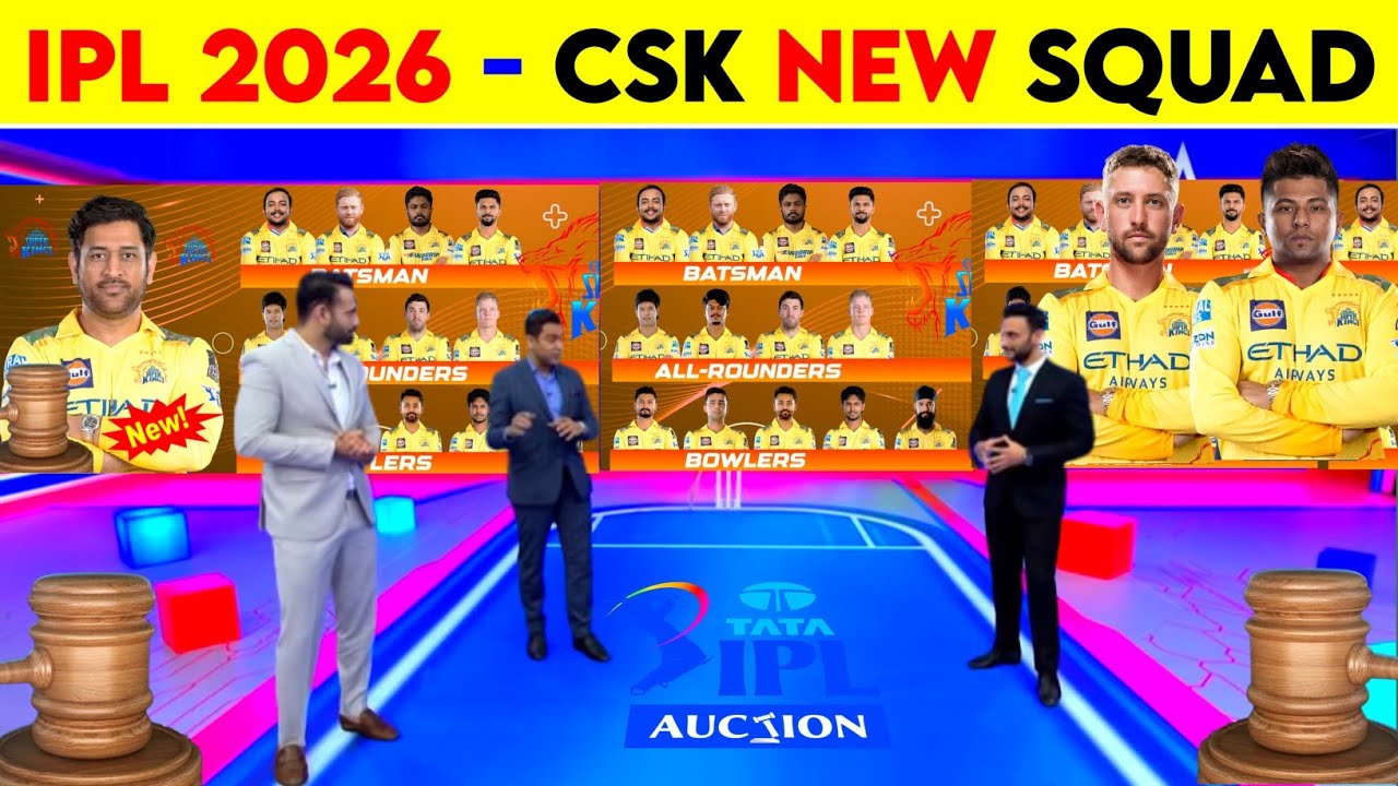 Csk New Squad 2026 - Chennai Super Kings New Team 2026 || Csk New Team ...