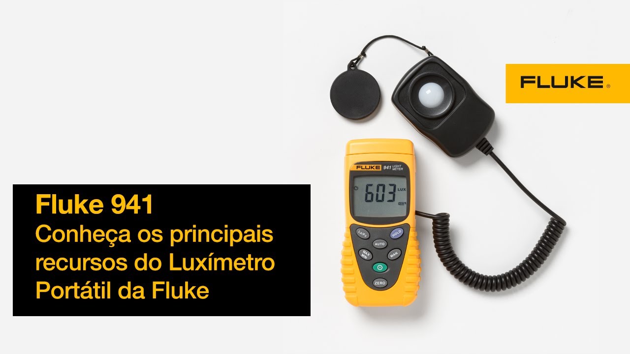 Conheça as funcionalidades do Luxímetro Fluke 941 - YouTube