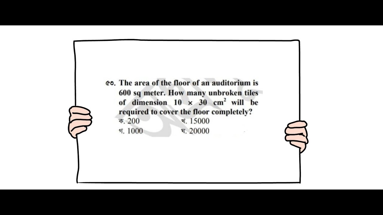 The area of the floor of an auditorium is 600sq meter. How many ...