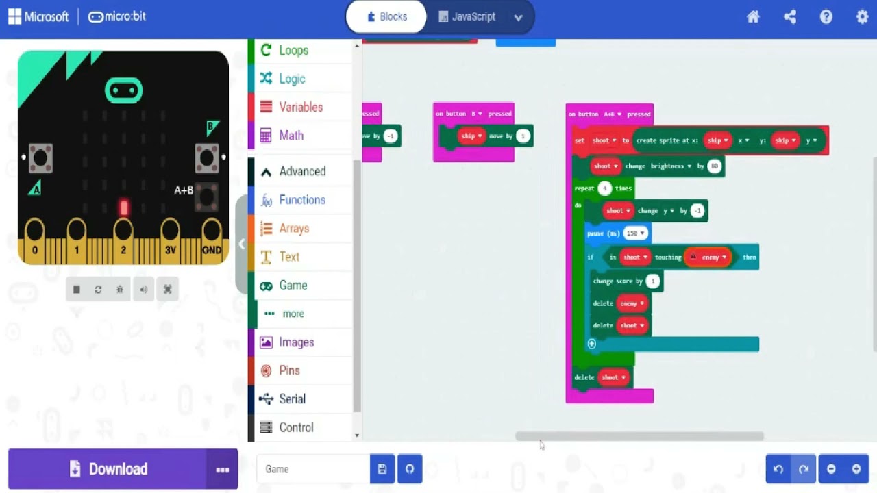 五年级设计与工艺：编程真好玩（Micro:bit：射击游戏编程） - YouTube