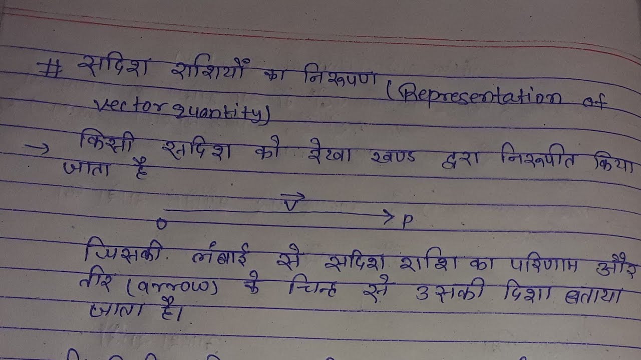 Class 11 Physics In Hindi vector Representation Of Vector In Hindi class-11-physics-in-hindi-vector-representation-of-vector-in-hindi
