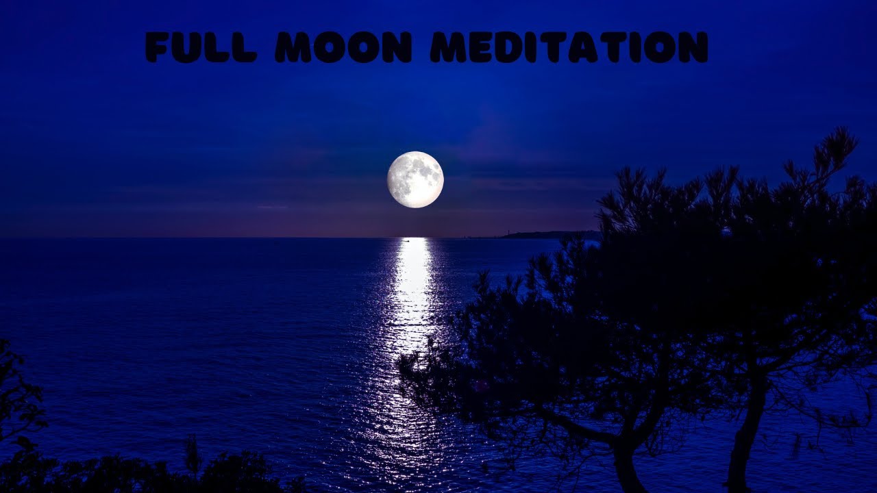 Harvest Full Moon Meditation | Tuning Fork Therapy W/ Ocean Waves ...