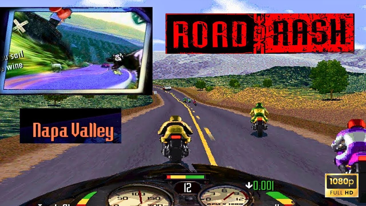 Road Rash 🏍 PC gameplay | Napa Valley track 🏁 - YouTube
