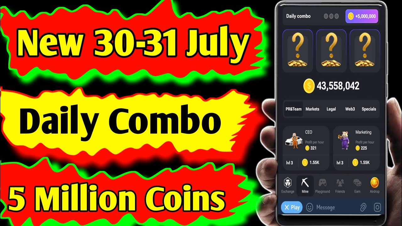 Hamster Kombat Daily Combo 31 July || 30th to 31th July || Hamster ...