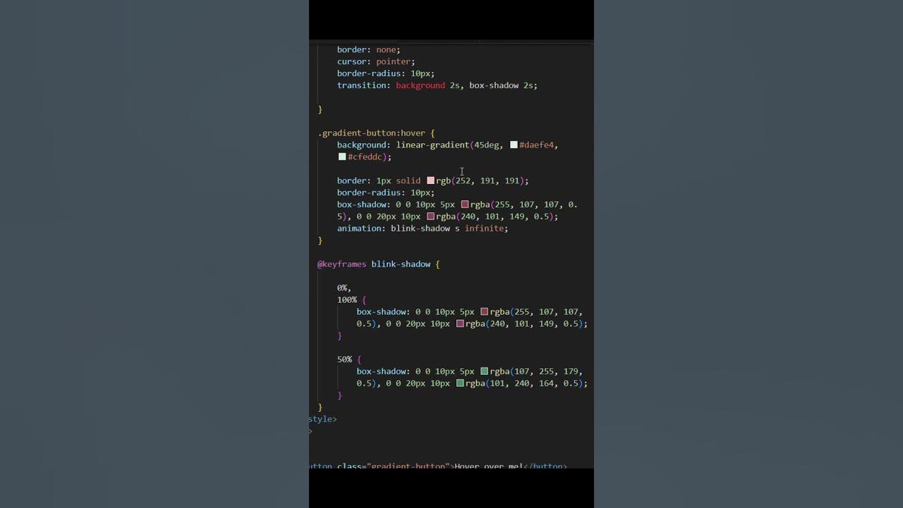 Blinking Gradient Shadow Button Hover Effect | HTML & CSS 2024 | !🔥 #short #shortsfeed #shorts ...